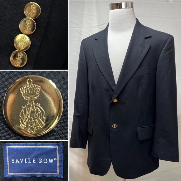 Savile Row | Suits & Blazers | Mens Savile Row Navy Blue Gold 2button ...